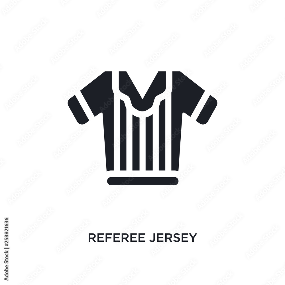 black referee jersey isolated vector icon. simple element illustration ...