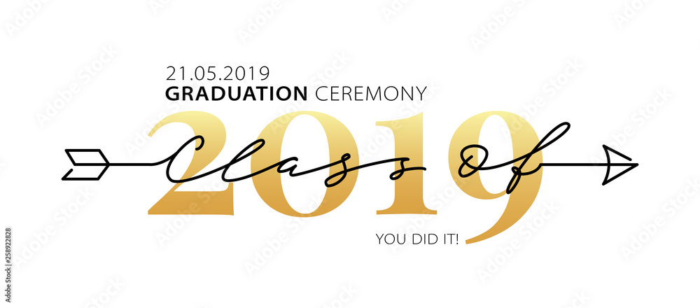 Vetor de Graduation ceremony Class of 2019 with place for your date ...