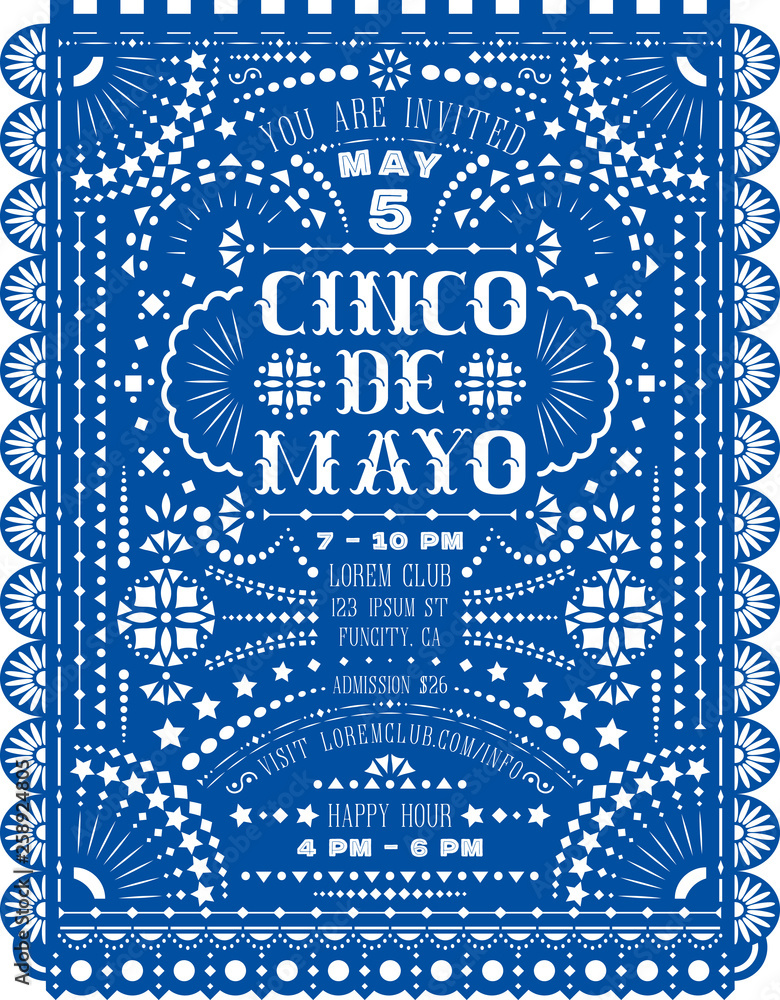 Papel Picado Banner Cinco De Mayo