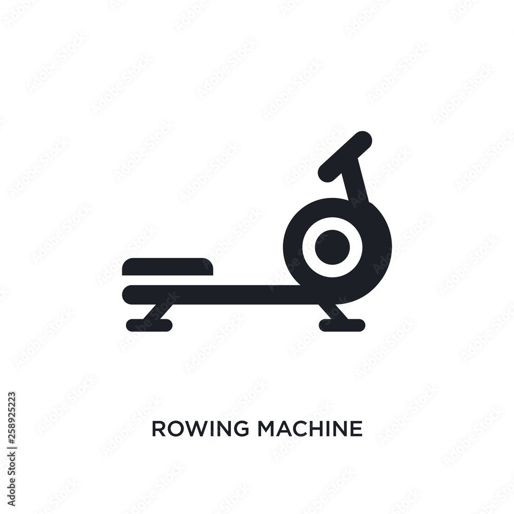black rowing machine isolated vector icon. simple element illustration ...