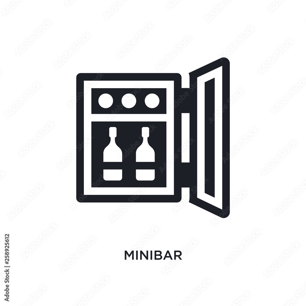black minibar isolated vector icon. simple element illustration from ...