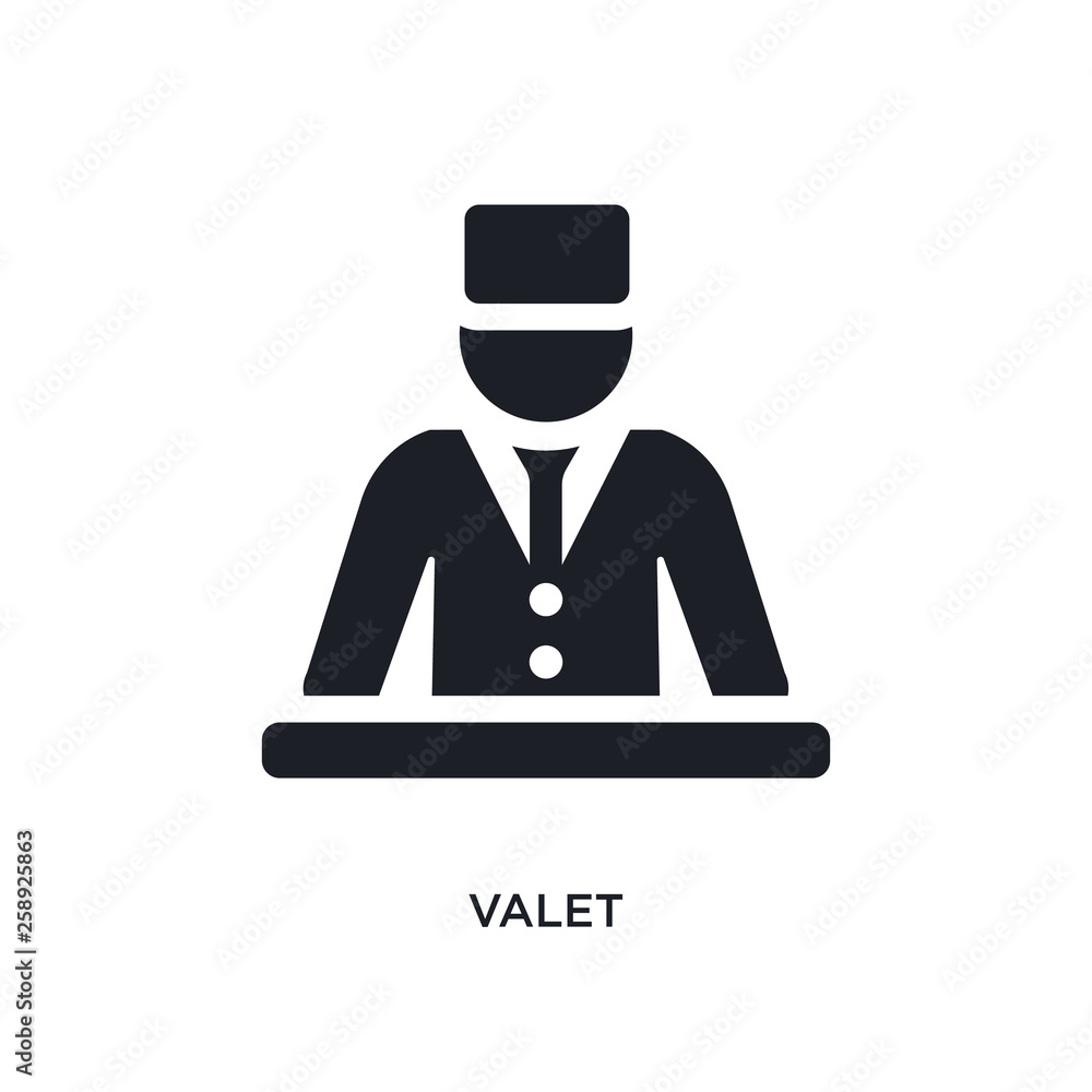 black valet isolated vector icon. simple element illustration from ...