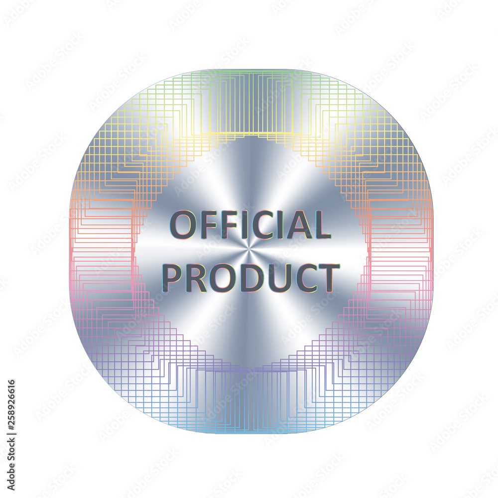 Round hologram realistic sticker. Vector element for product quality ...
