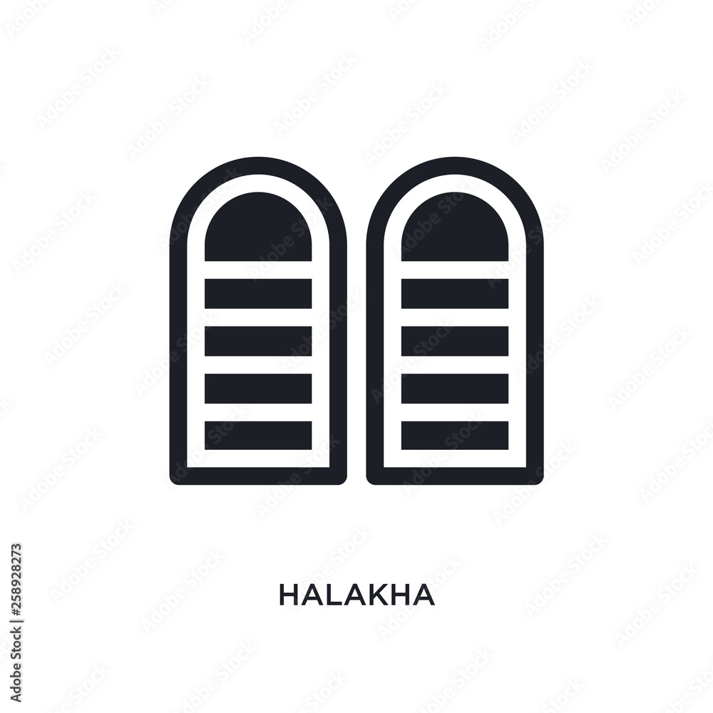 black halakha isolated vector icon. simple element illustration from ...