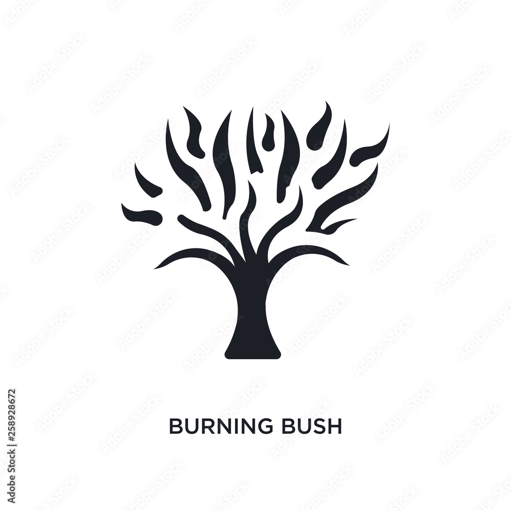 Vecteur Stock black burning bush isolated vector icon. simple element ...