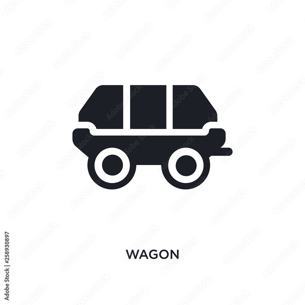 black wagon isolated vector icon. simple element illustration from ...