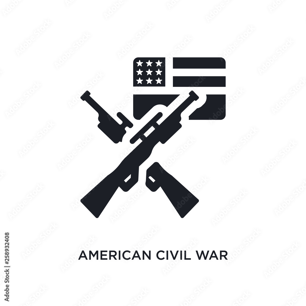 black american civil war isolated vector icon. simple element ...