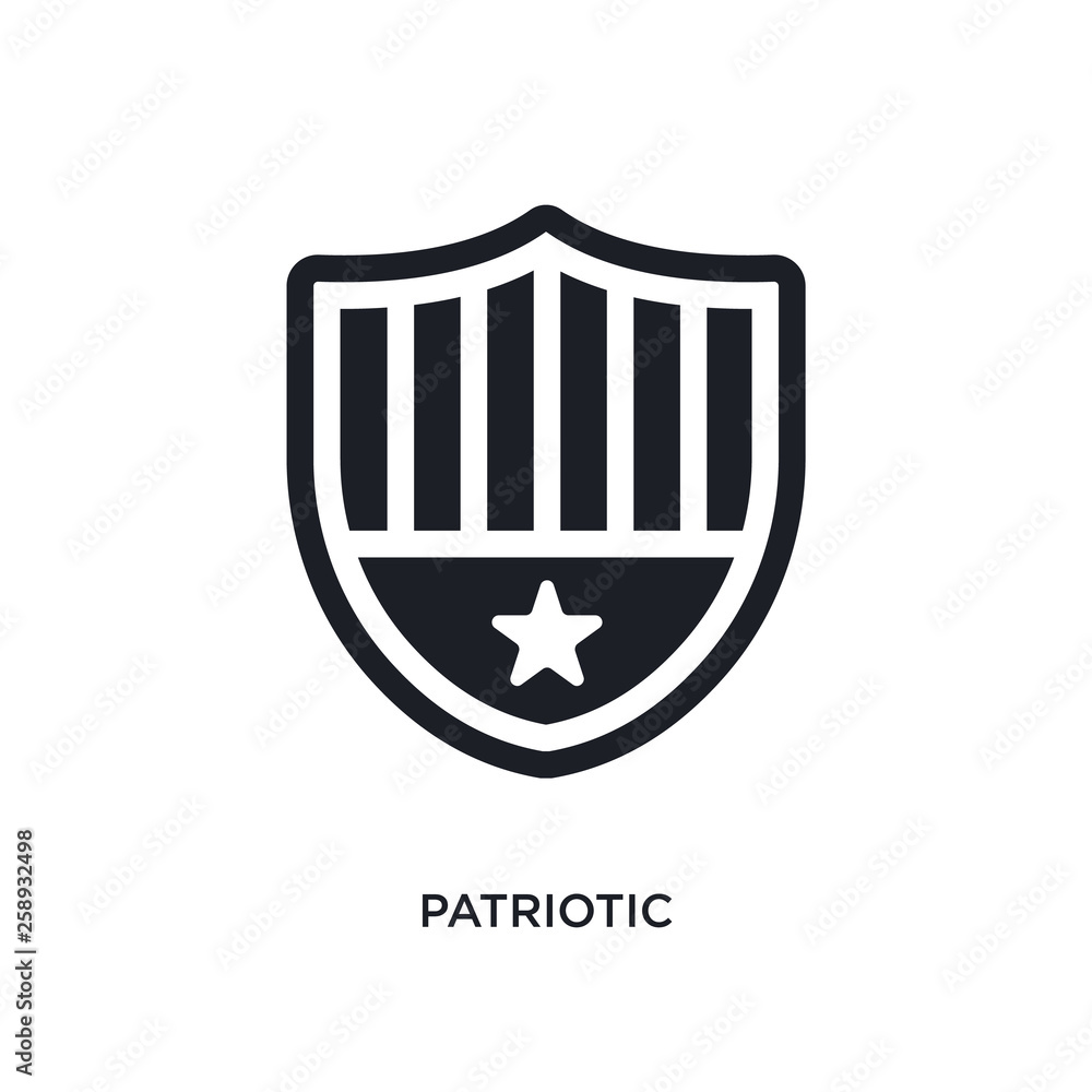 black patriotic isolated vector icon. simple element illustration from ...
