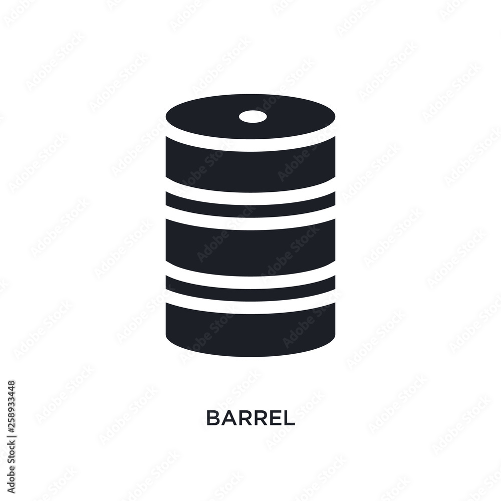 black barrel isolated vector icon. simple element illustration from ...