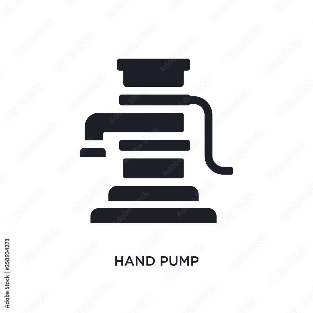 black hand pump isolated vector icon. simple element illustration from ...