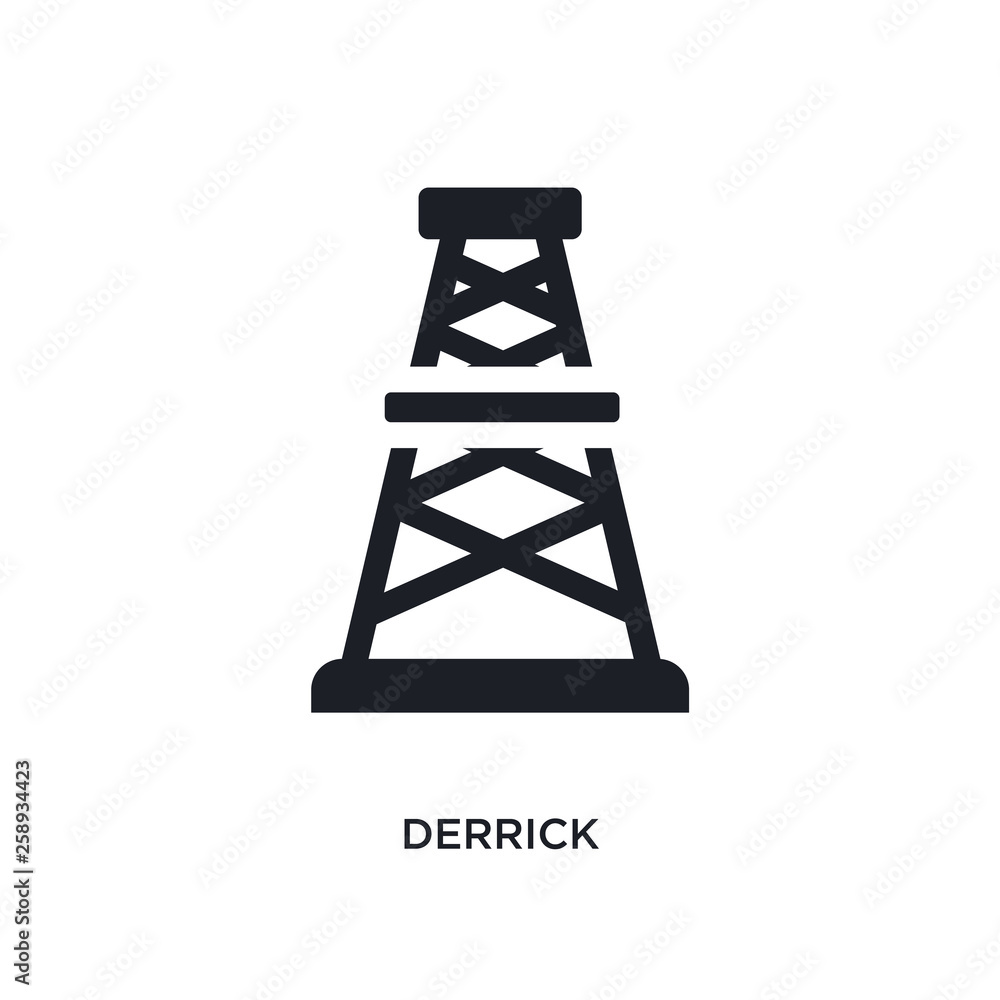black derrick isolated vector icon. simple element illustration from ...
