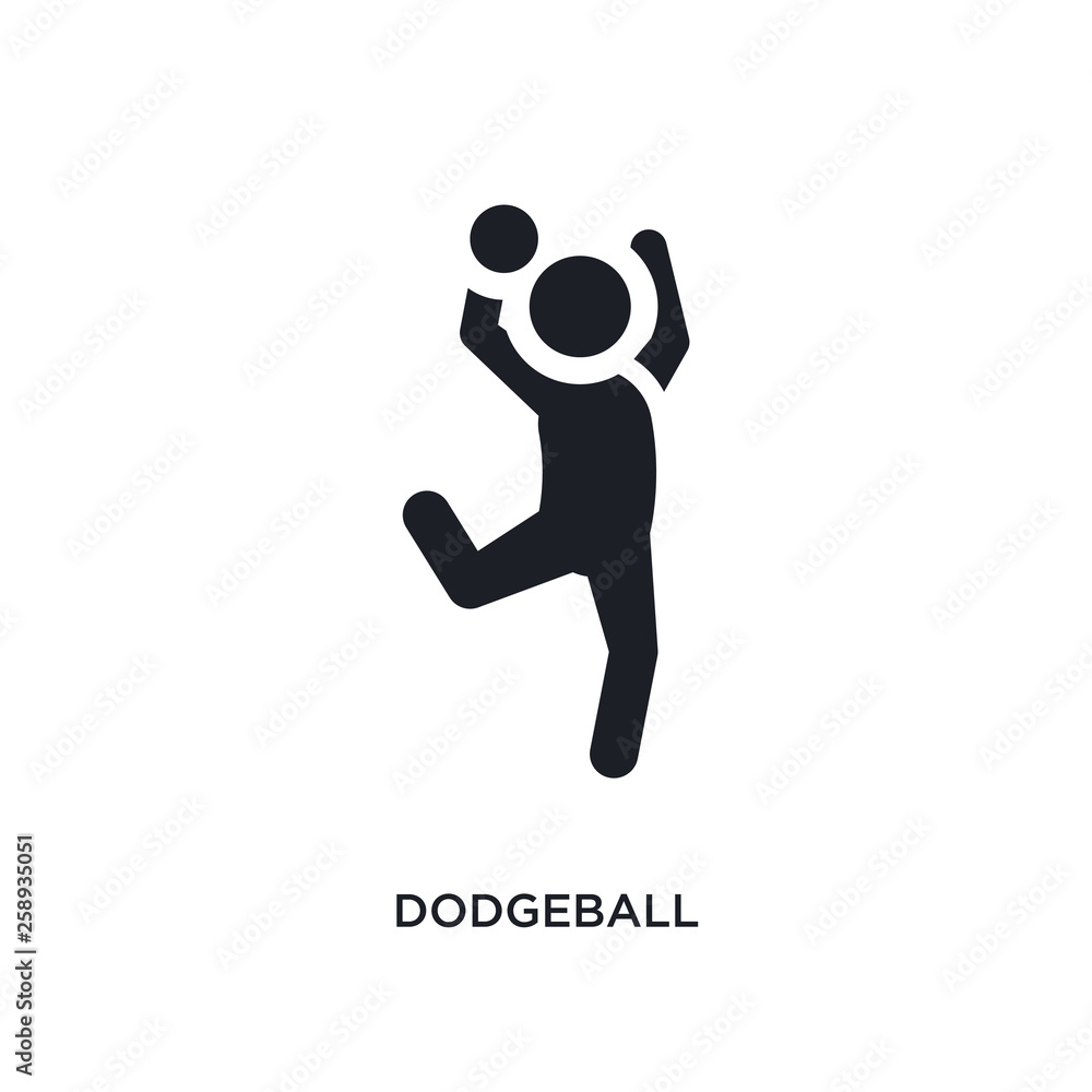 black dodgeball isolated vector icon. simple element illustration from ...