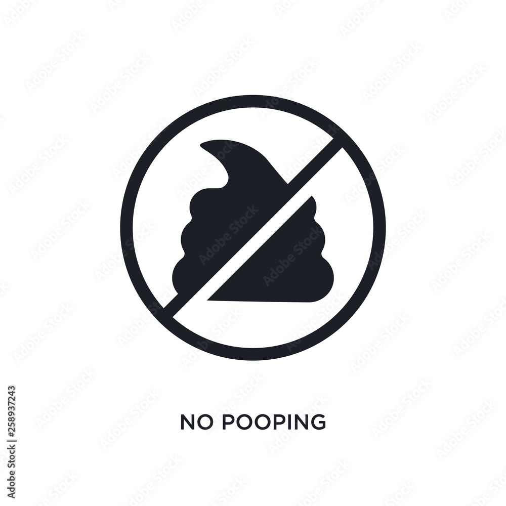 black no pooping isolated vector icon. simple element illustration from ...