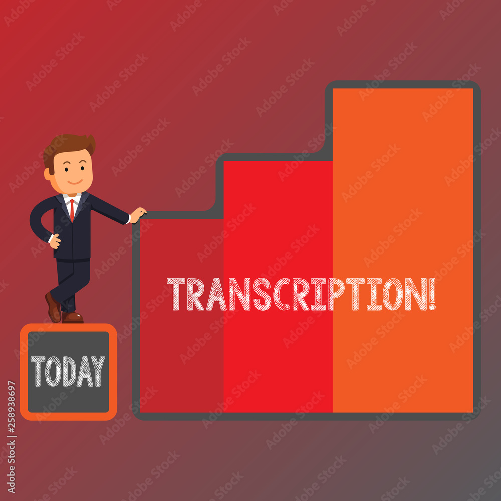 Conceptual hand writing showing Transcription. Concept meaning Written ...