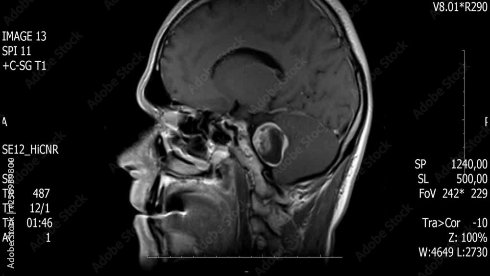 Real life man brain mri scan with tumor neoplasm medical reseach new ...