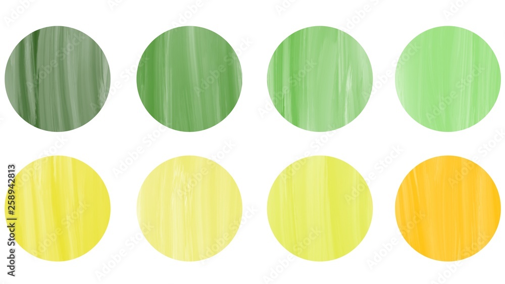 Yellow-green color palette of 8 shades, raster illustration Stock ...