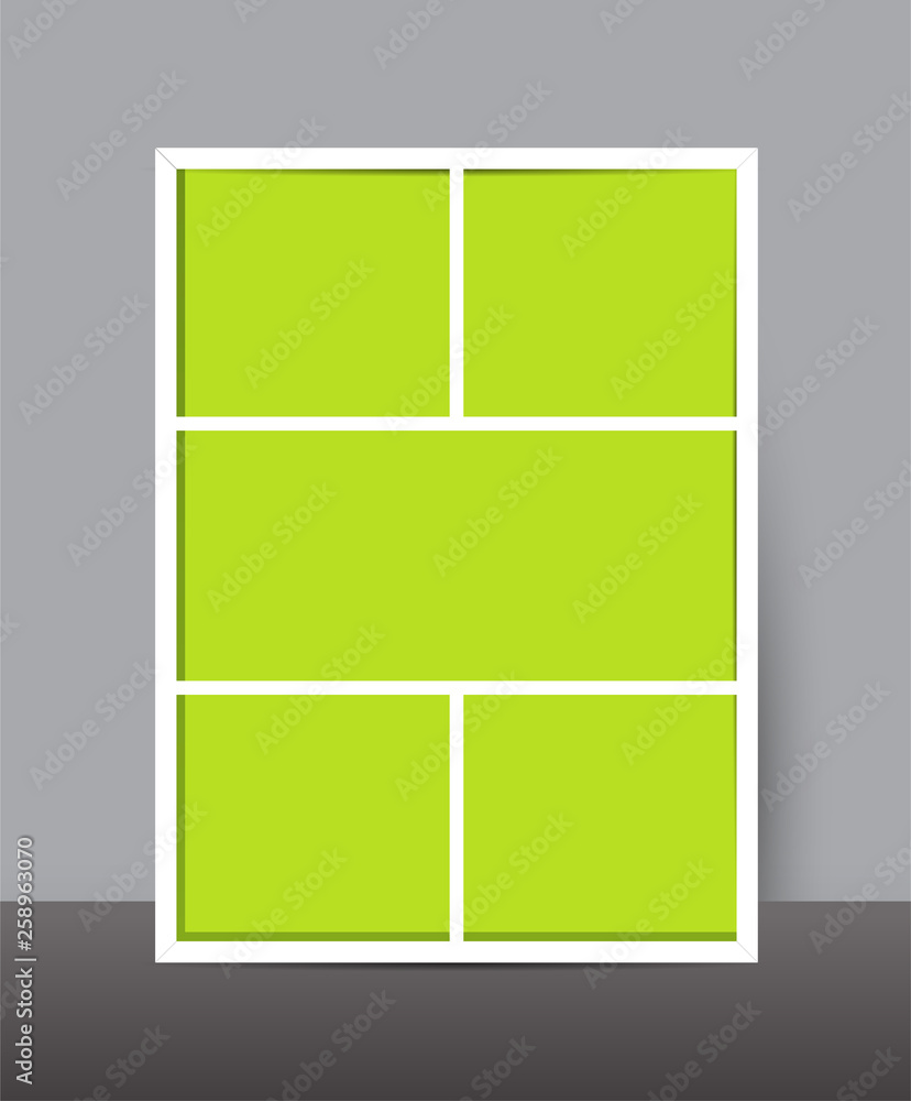 Vertical Collage Layout Template. Frames for Photo or Illustration ...