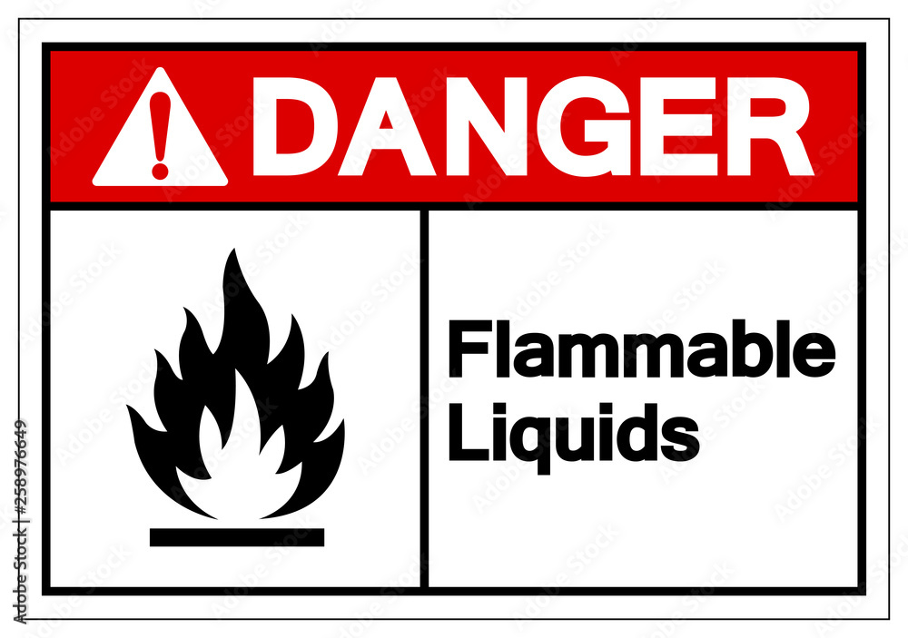 Danger Flammable Liquids Symbol Sign ,Vector Illustration, Isolate On ...
