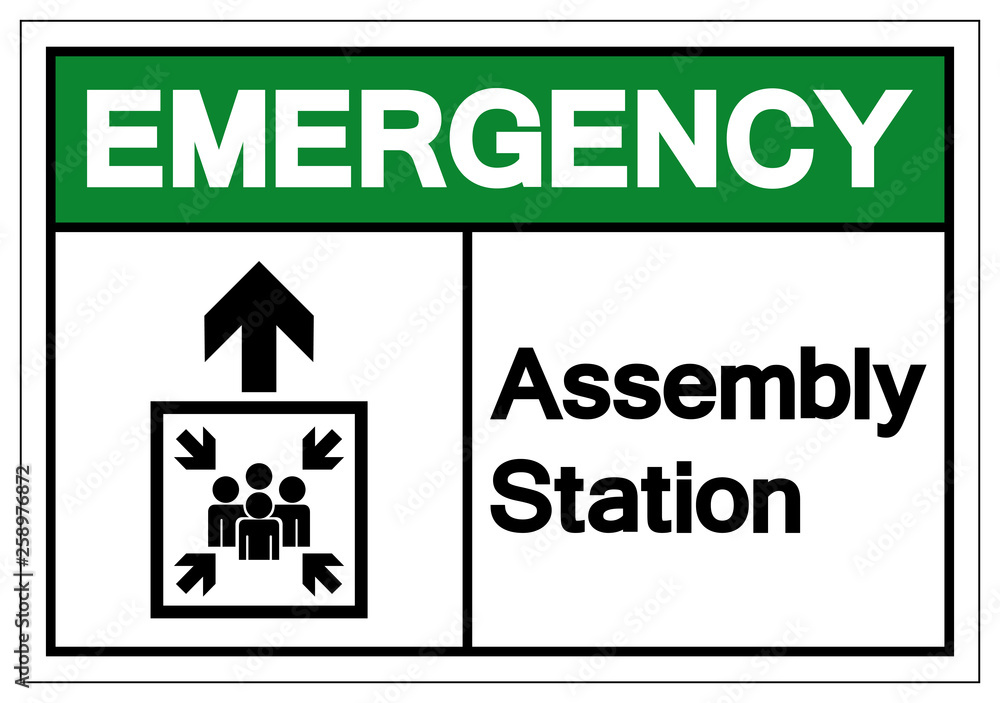 Emergency Assembly Station Symbol Sign ,Vector Illustration, Isolate On ...
