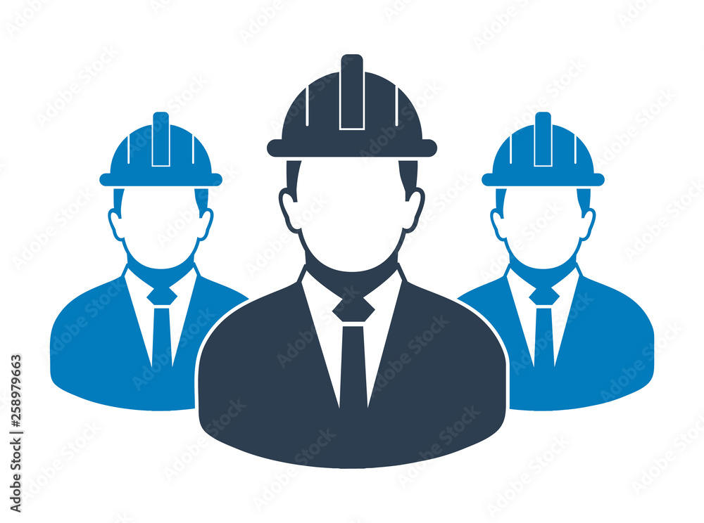 Male Engineer Team Icon. Flat style vector EPS. Stock Vector | Adobe Stock