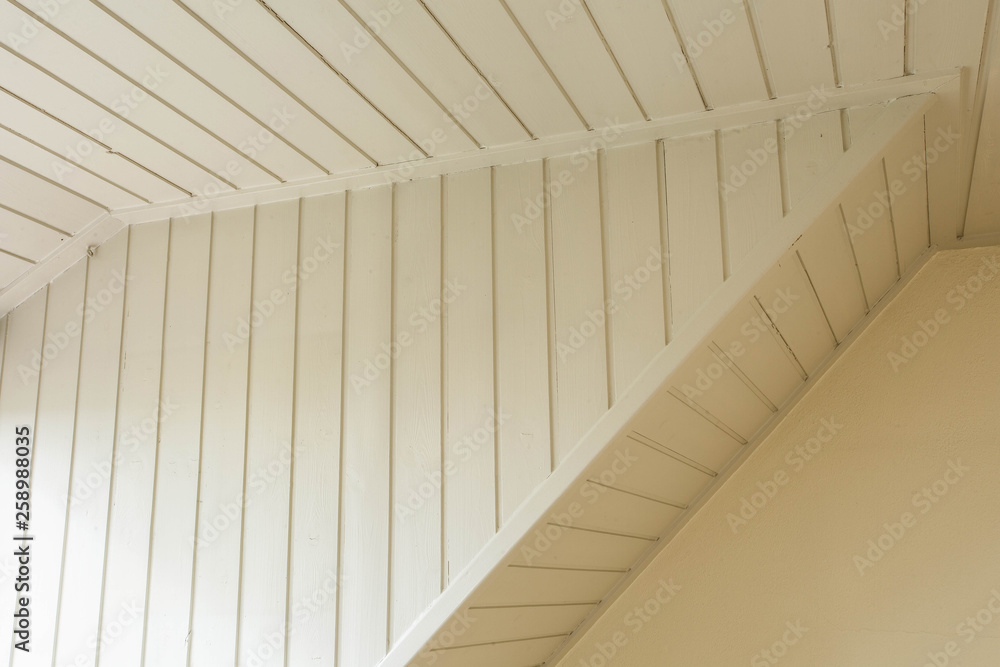 Old plaster and lath ceiling white wood, vintage design Photos | Adobe ...