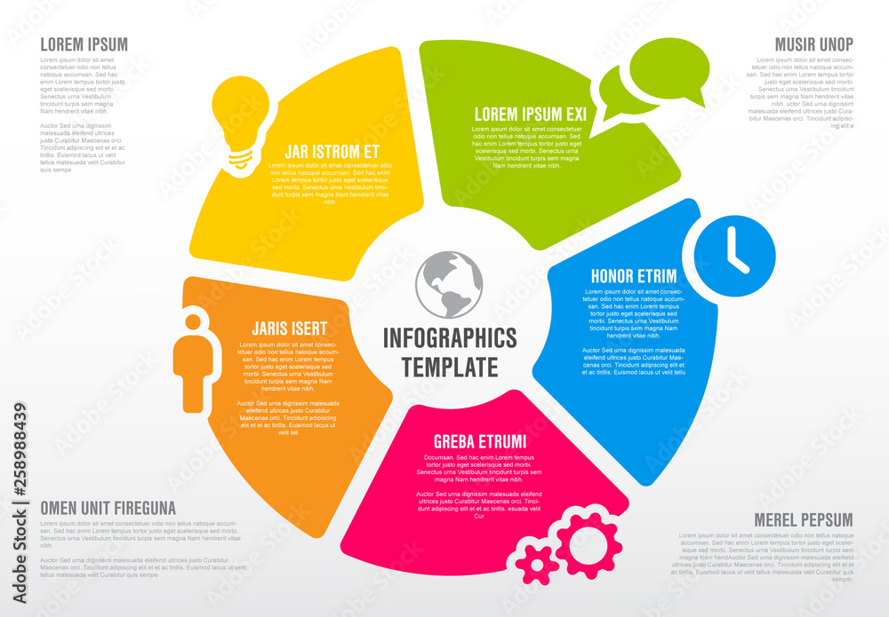 Pieces of Circle Infographic Stock Template | Adobe Stock