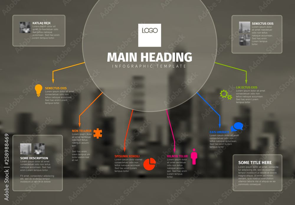 Infographic with Background Image Placeholder Stock Template | Adobe Stock