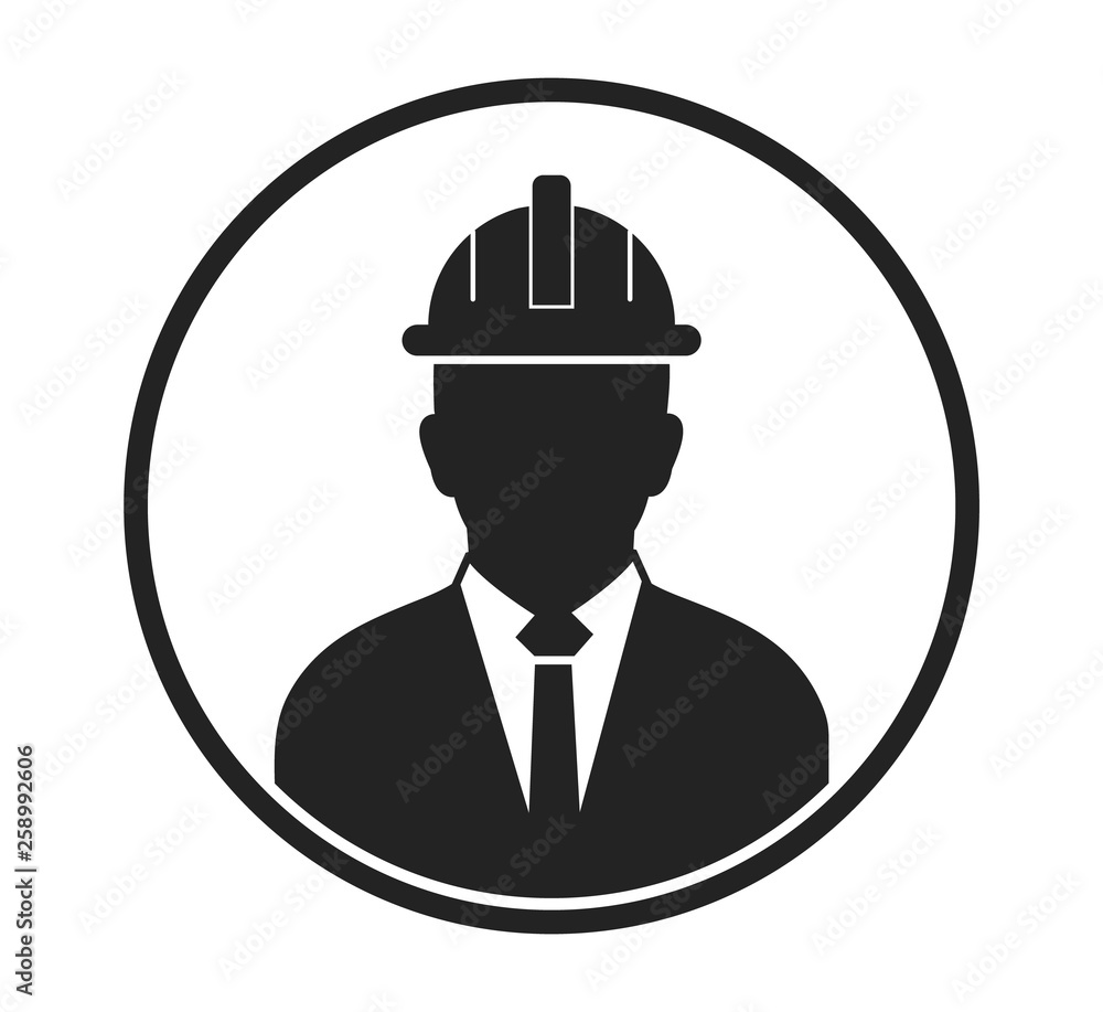 Male Engineer Profile Icon. Flat style vector EPS. Stock Vector | Adobe ...