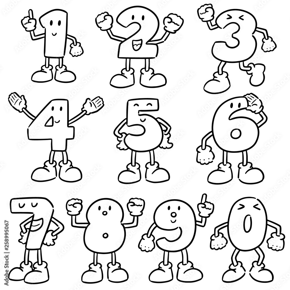 Vector Set Of Number Cartoon Stock Vector Adobe Stock vector-set-of-number-cartoon-stock-vector-adobe-stock