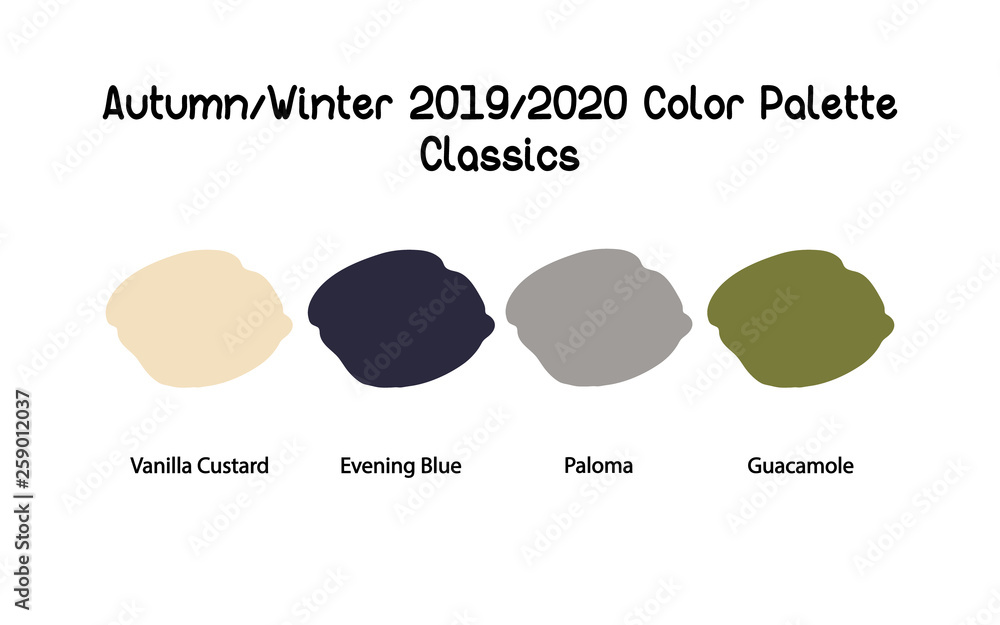 Autumn/Winter 2019/2020 Color Palette. Classics. Color swatch concept ...