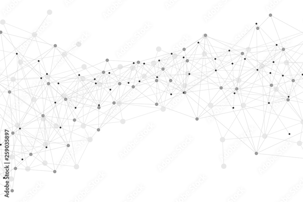 Abstract plexus futuristic network connection technology. White ...