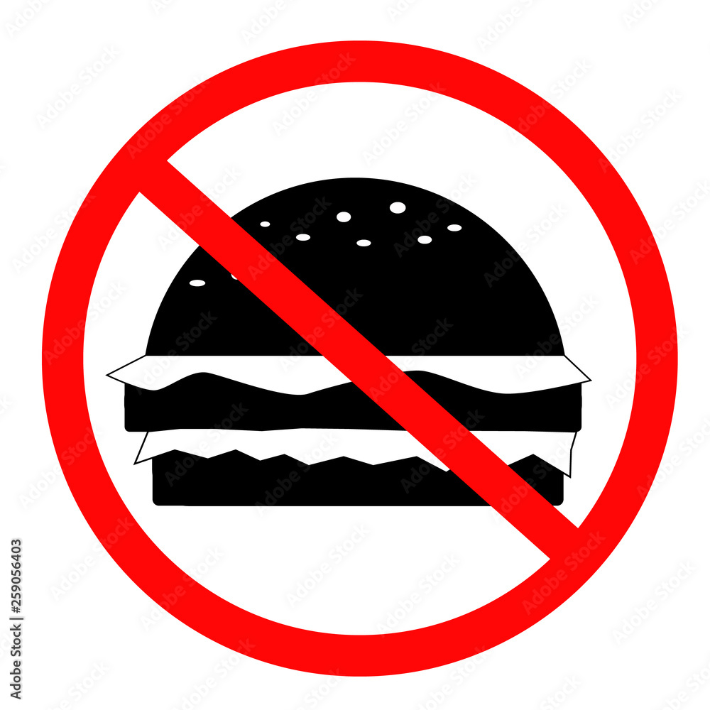 Do not food icon on white background. flat style. no fast food icon for ...