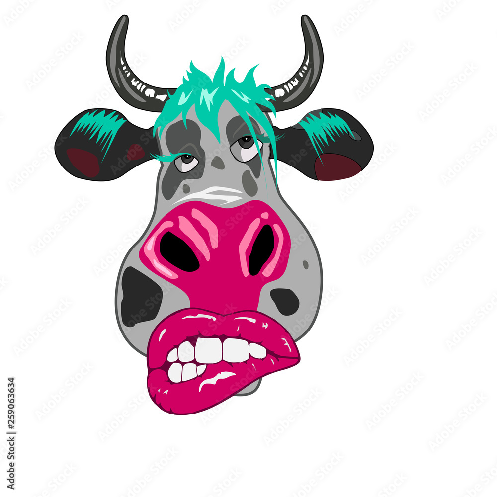 cow face vector graphic clipart Stock Vector | Adobe Stock
