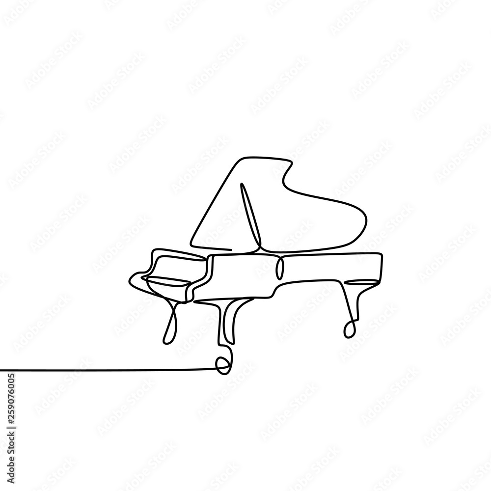 Continuous Drawing Line piano music instrument with minimalist design ...
