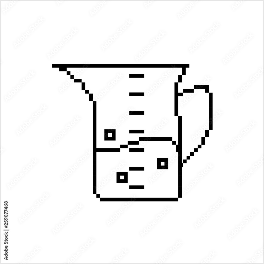Beaker Icon Pixel Art, Beaker Pixelated Form Stock Vector | Adobe Stock