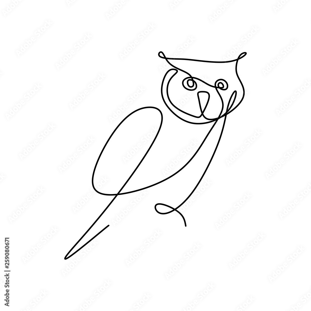 drawing a continuous line of owls with a simple design. Stock Vector | Adobe Stock