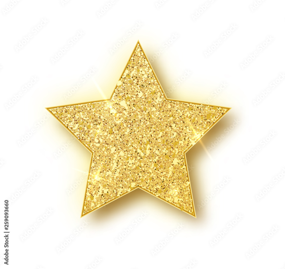 Gold glitter vector star. Golden sparkle luxury design element. Vector ...