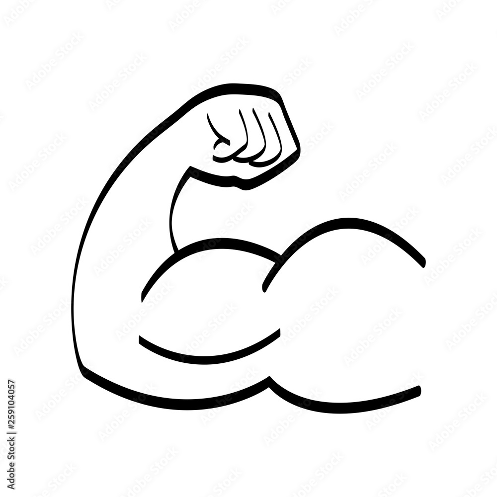 Arm with big muscles like bodybuilders have black and white Stock ...