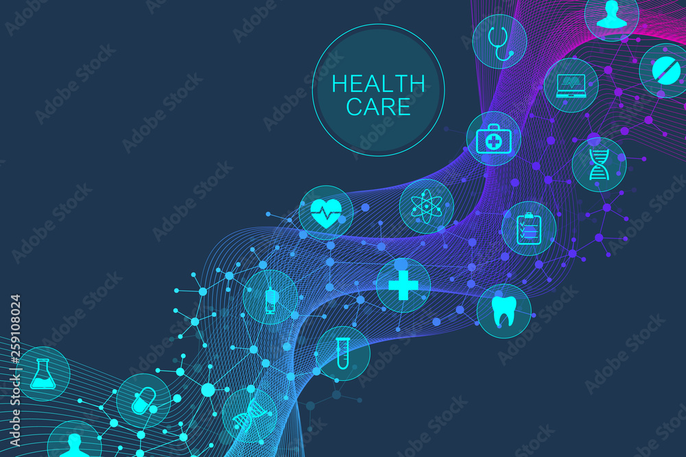 Abstract geometric medicine and science concept background. Healthcare ...