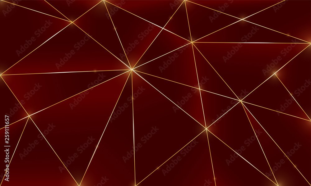 Red premium background with luxury dark polygonal pattern and silver ...