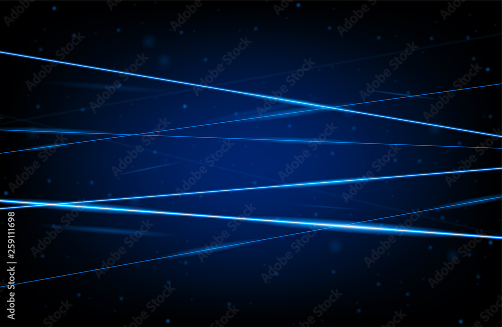 Blue realistic laser beam background. Laser rays iolated on black ...