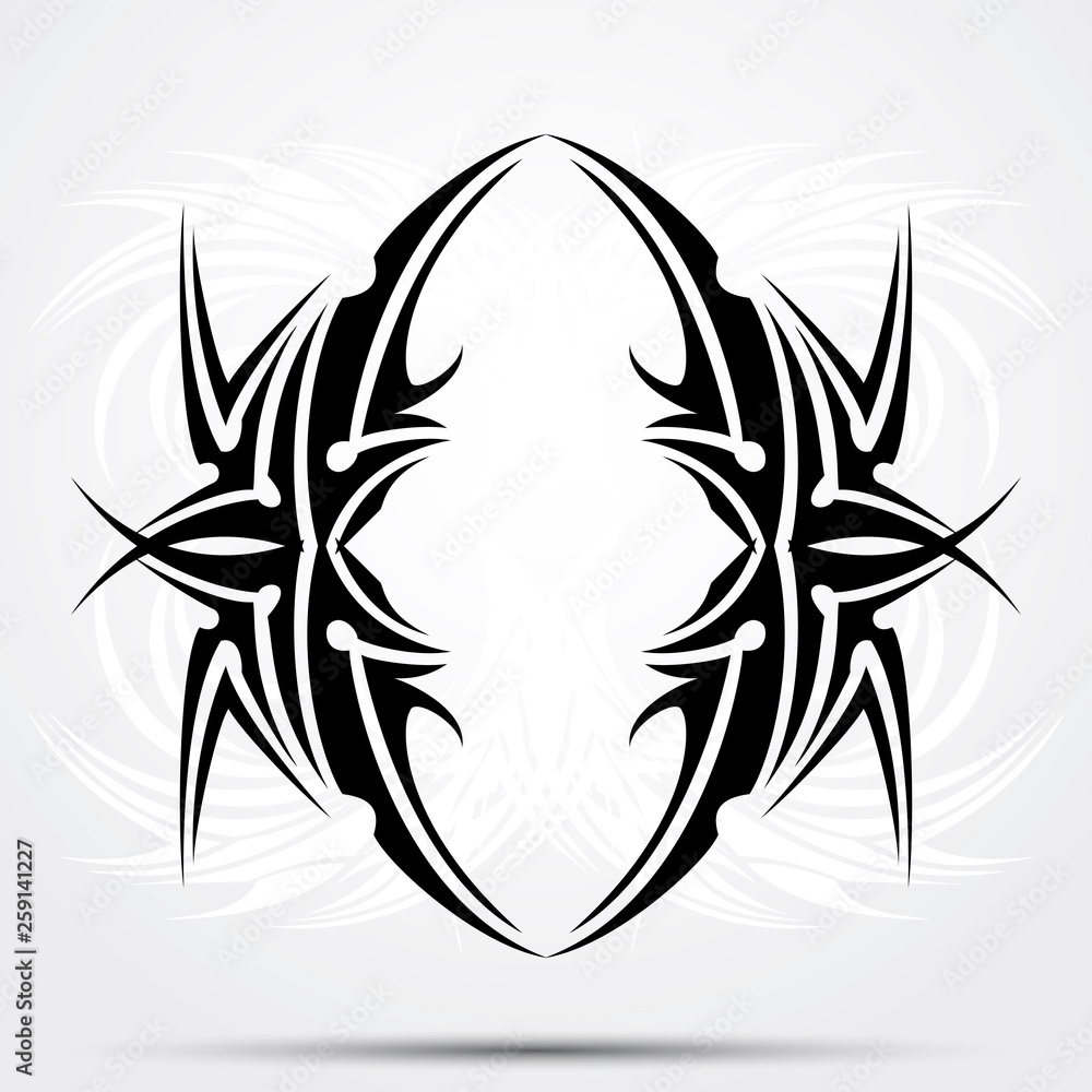 Maori styled tattoo patterns fit for top or bottom back. Stock Vector ...