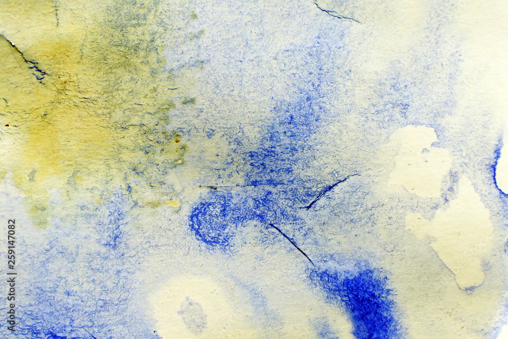 texture of paint on rough paper. blue spots on paper. paint stains ...