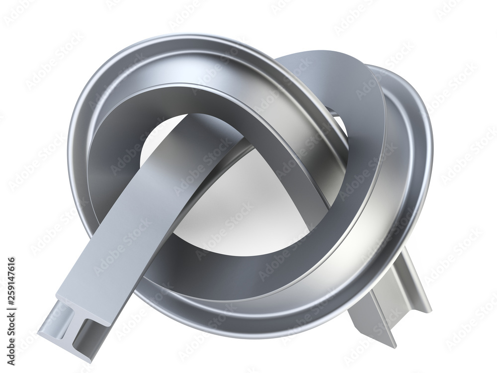 Steel I-beam twisted by a knot. Stock Illustration | Adobe Stock