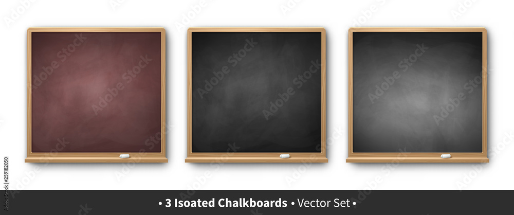 Vector illustration set of square chalkboards Stock Vector | Adobe Stock