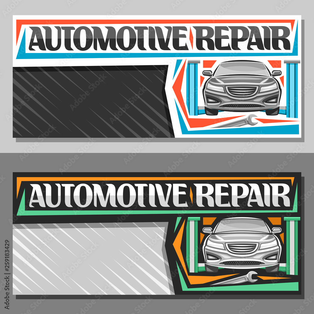 Vector banners for Automotive Repair with copy space, decorative sign ...