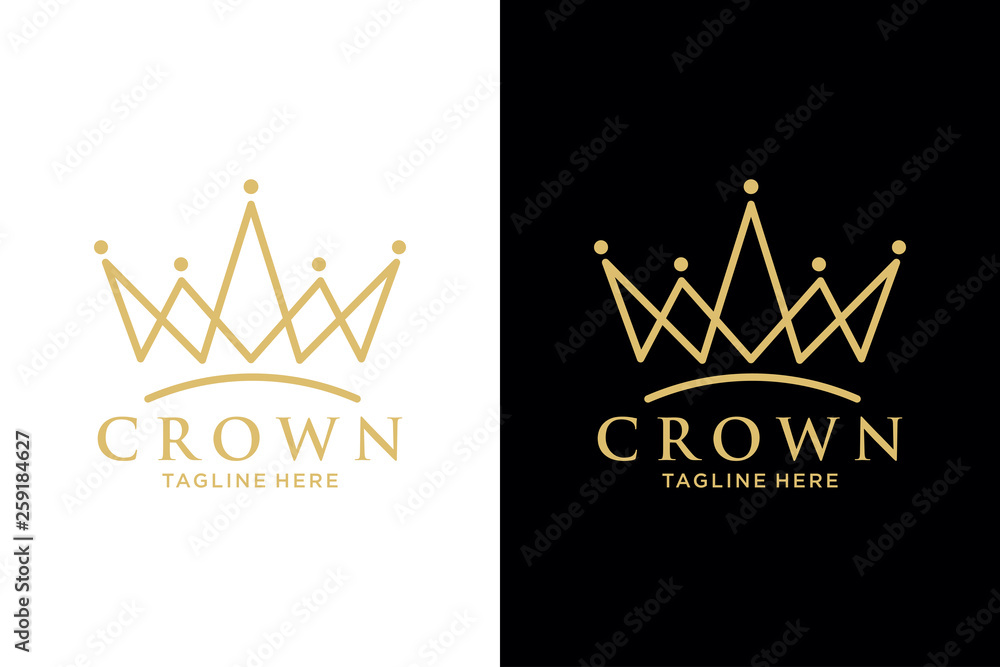Geometric Vintage Creative Crown abstract Logo design vector template ...