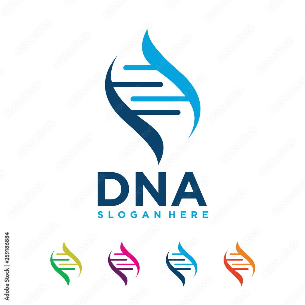 DNA logo design Stock Vector | Adobe Stock