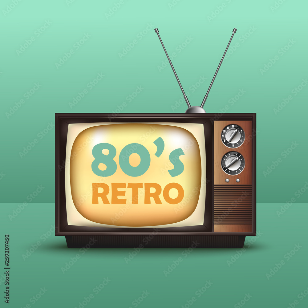 Realistic TV Retro style.80's style.with blank screen.vector ...