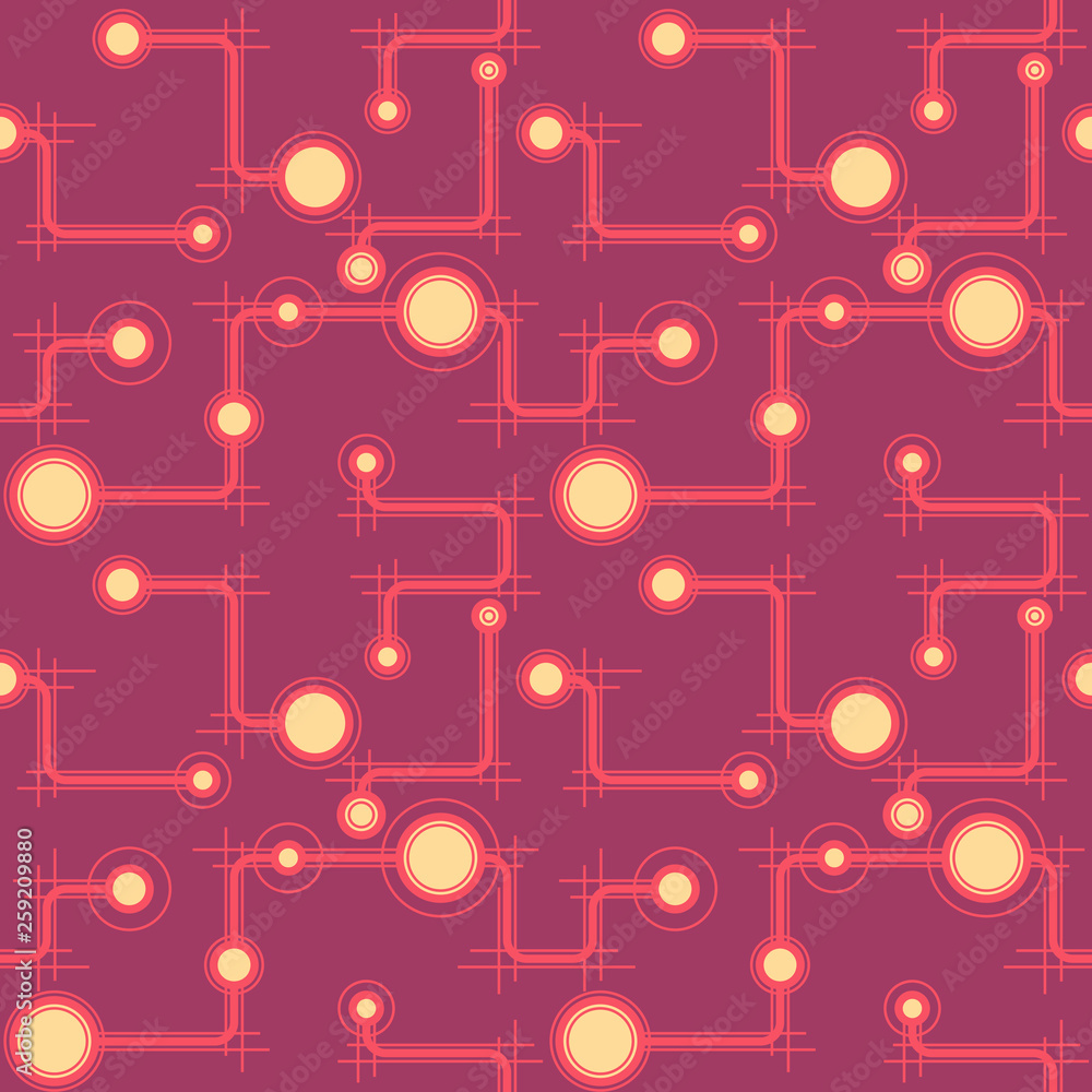 Vivid fireflies abstract hand-drawn sketch. Vector circuit pattern for ...
